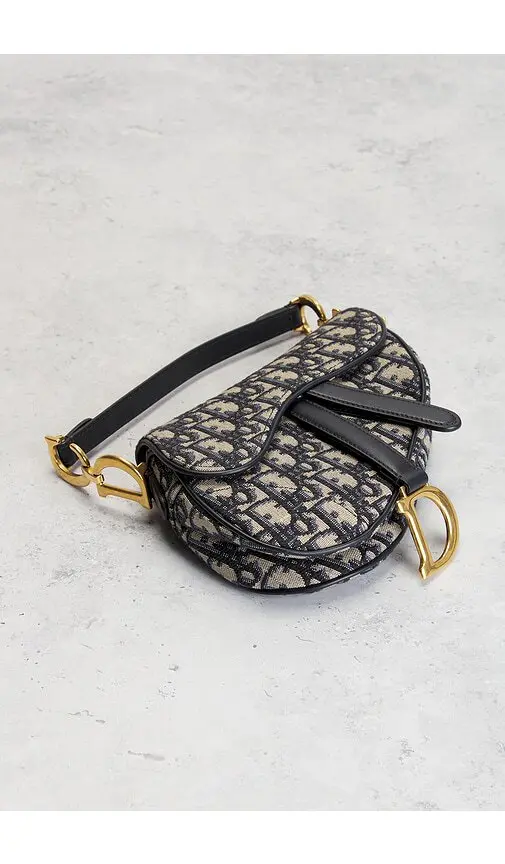 FWRD RENEW Dior Trotter Oblique Saddle Bag - Blue