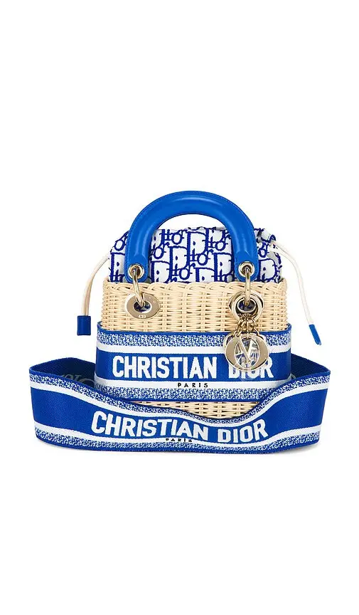 FWRD RENEW Dior Wicker Oblique Mini Lady Dior Handbag