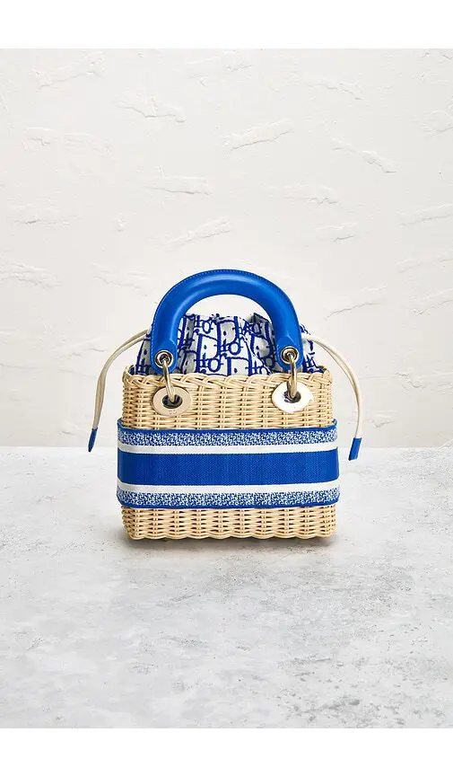 FWRD RENEW Dior Wicker Oblique Mini Lady Dior Handbag