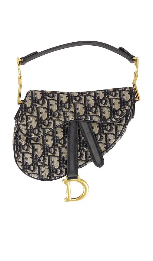 FWRD RENEW Dior Trotter Oblique Mini Saddle Bag - Blue