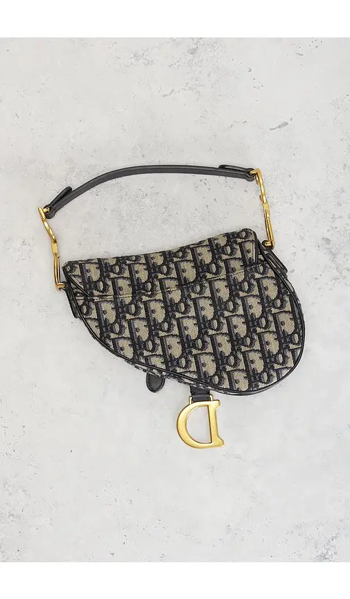 FWRD RENEW Dior Trotter Oblique Mini Saddle Bag - Blue