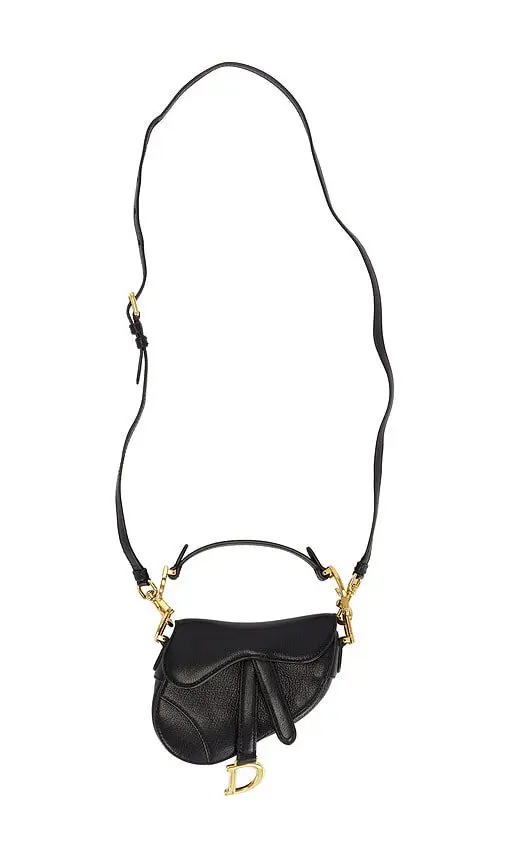 FWRD RENEW Dior Micro Saddle Bag - Black