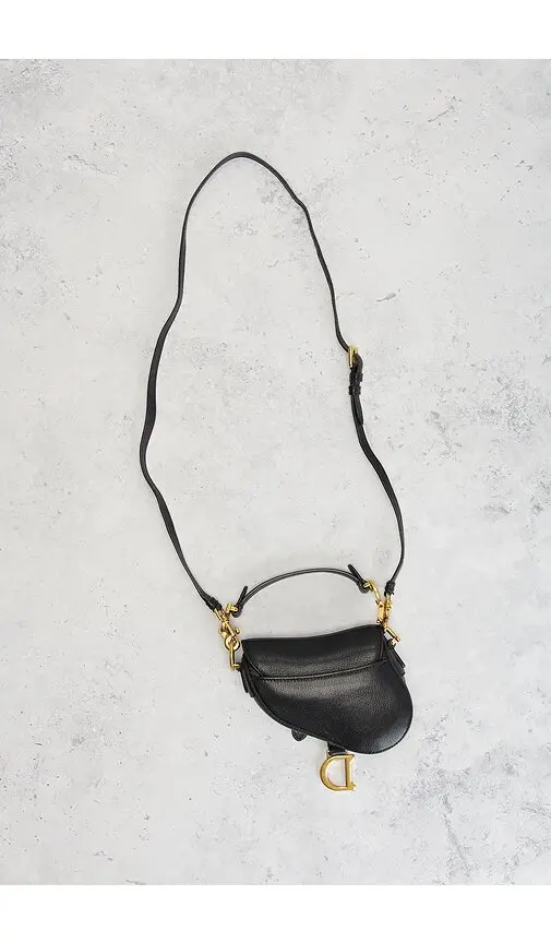 FWRD RENEW Dior Micro Saddle Bag - Black