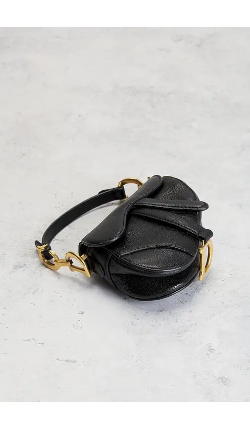 FWRD RENEW Dior Micro Saddle Bag - Black