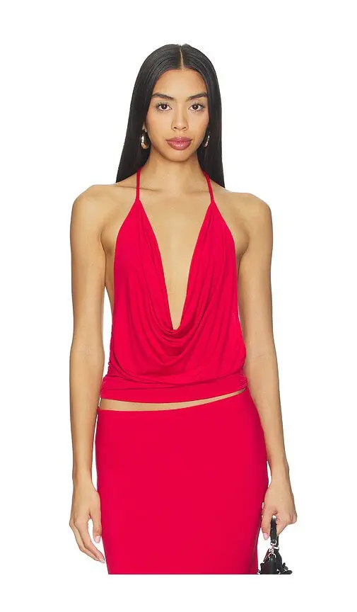 BELLA VENICE The Elsa Halter Top - Red