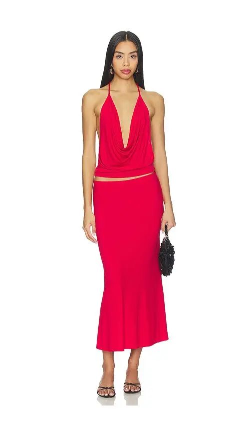 BELLA VENICE The Elsa Halter Top - Red