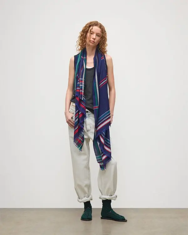 Johnstons Of Elgin Helmina Cashmere Scarf - Navy