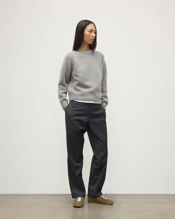 Johnstons Of Elgin Bay Marl Cashmere & Cotton Jumper - Blue