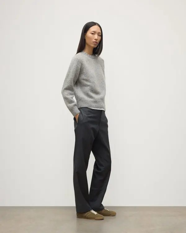 Johnstons Of Elgin Bay Marl Cashmere & Cotton Jumper - Blue