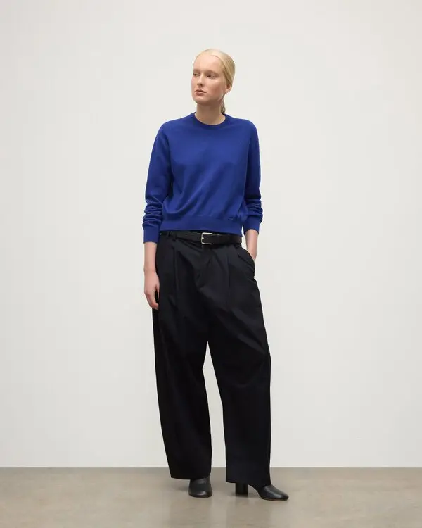 Johnstons Of Elgin Cashmere Crew Neck Jumper - Blue