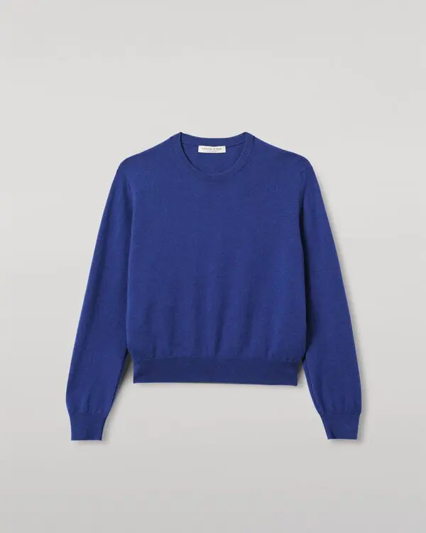 Johnstons Of Elgin Cashmere Crew Neck Jumper - Blue