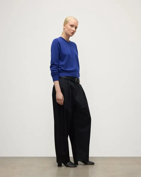Johnstons Of Elgin Cashmere Crew Neck Jumper - Blue