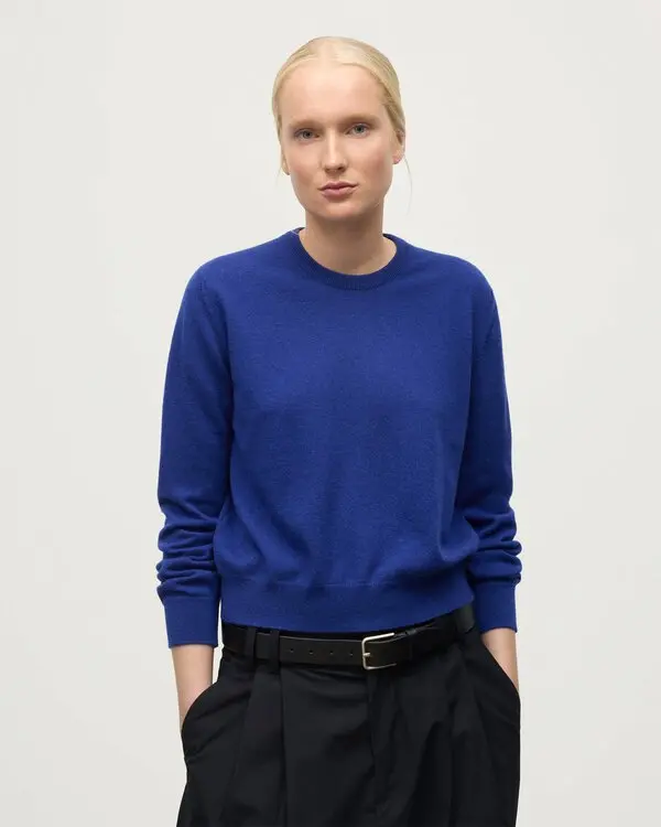 Johnstons Of Elgin Cashmere Crew Neck Jumper - Blue