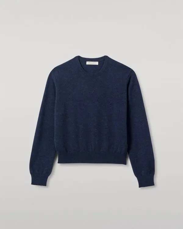 Johnstons Of Elgin Lunan Classic Cashmere Crew Jumper - Navy
