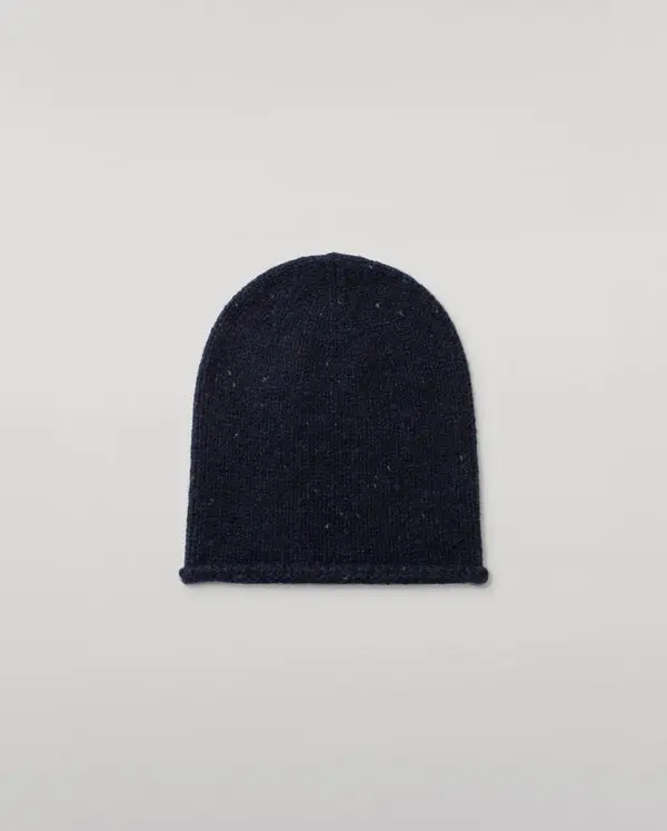 Johnstons Of Elgin Tiree Donegal Cashmere Beanie - Blue