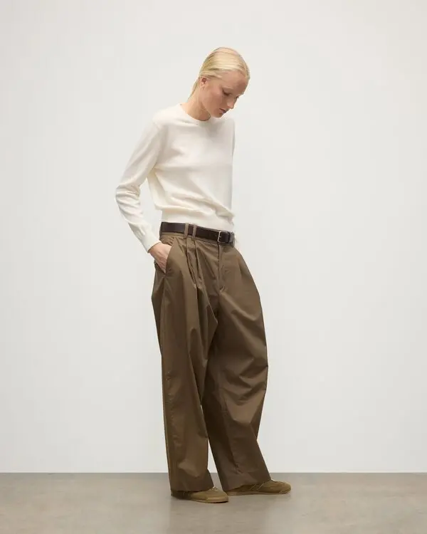 Johnstons Of Elgin Classic Cashmere Crewneck Pullover - White