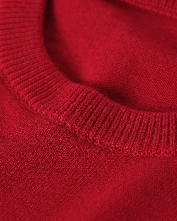 Johnstons Of Elgin Classic Cashmere Crew Jumper - Red