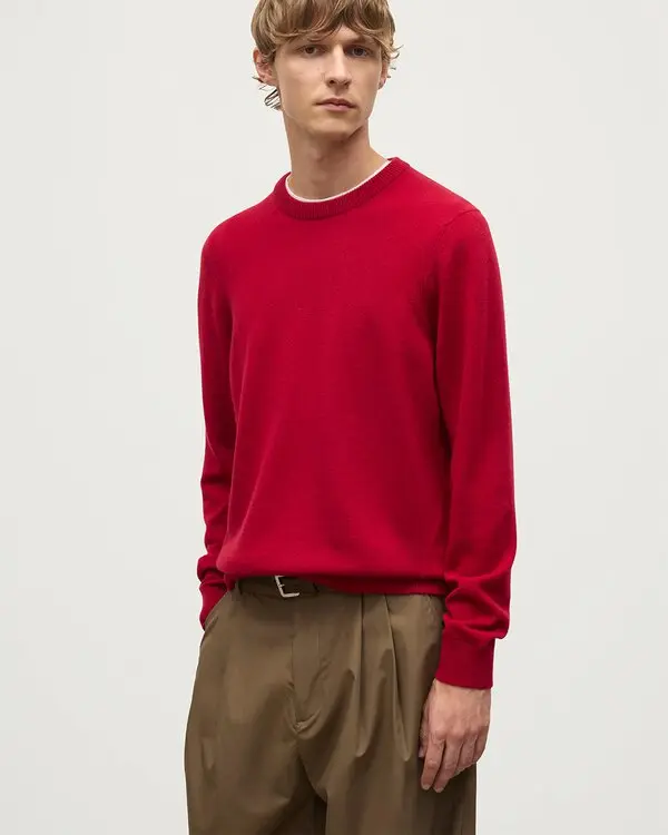 Johnstons Of Elgin Classic Cashmere Crew Jumper - Red