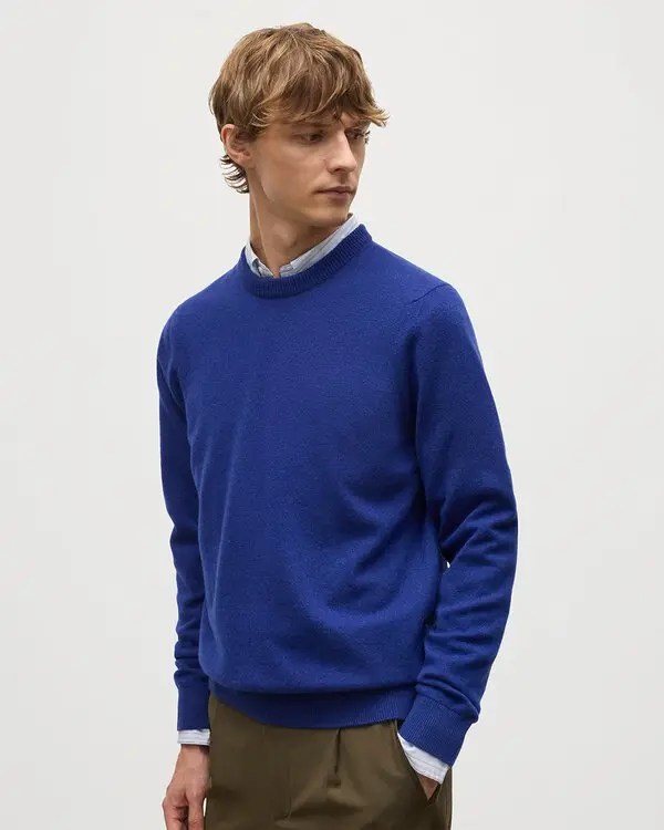 Johnstons Of Elgin Classic Cashmere Crew Jumper - Blue