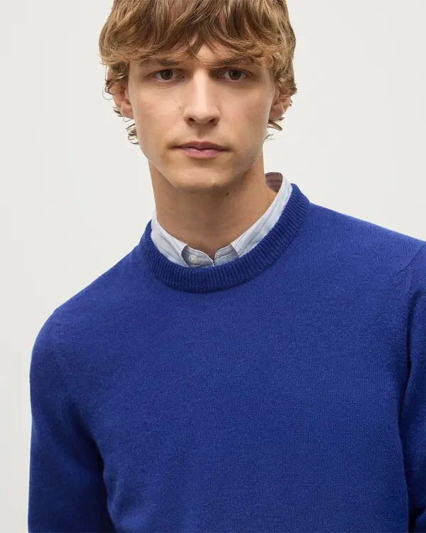 Johnstons Of Elgin Classic Cashmere Crew Jumper - Blue