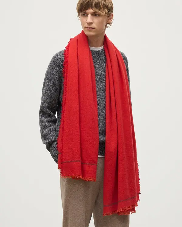 Johnstons Of Elgin Usan Cashmere Scarf - Red
