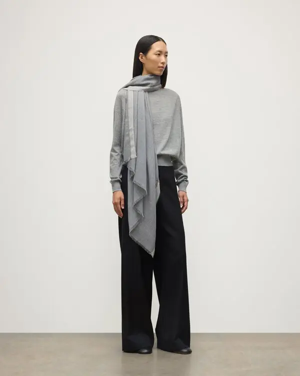 Johnstons Of Elgin Ives Chevron Border Cashmere Scarf