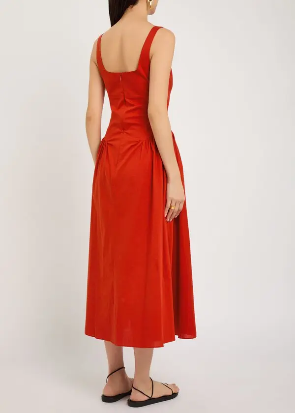 Faithfull The Brand Olas Cotton Midi Dress