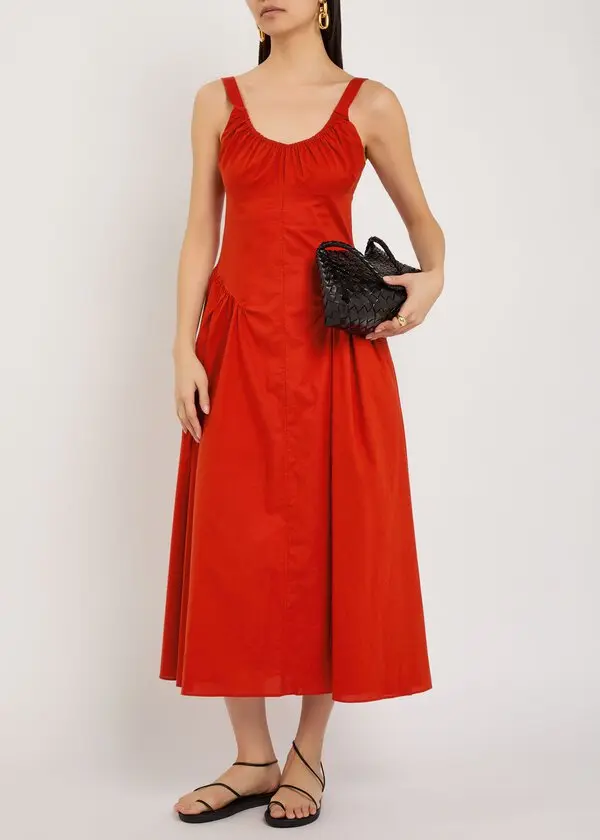 Faithfull The Brand Olas Cotton Midi Dress
