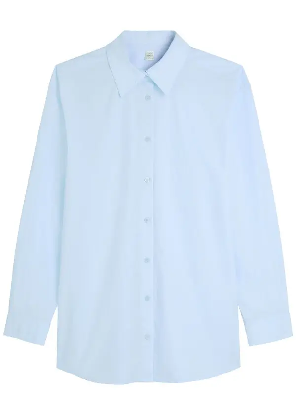 TOTEME Classic Tumbled Cotton-poplin Shirt - Light Blue