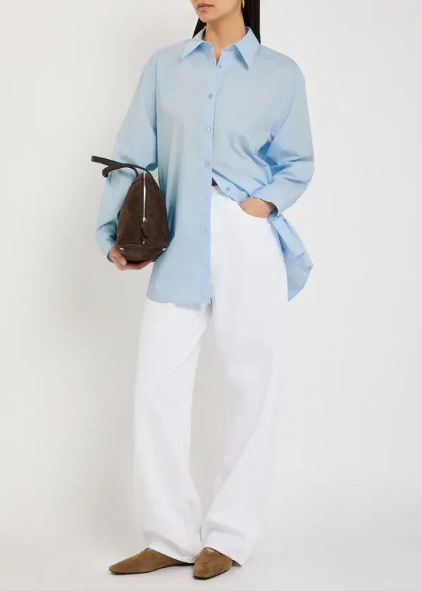 TOTEME Classic Tumbled Cotton-poplin Shirt - Light Blue