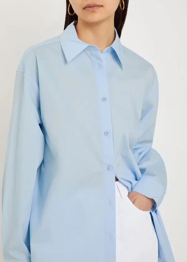 TOTEME Classic Tumbled Cotton-poplin Shirt - Light Blue
