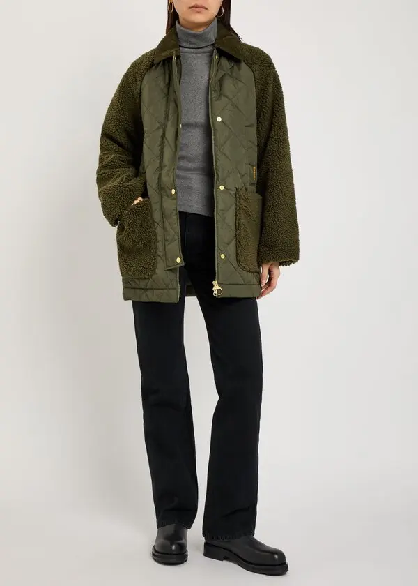 Barbour Barden Quilted Fleece And Shell Jacket