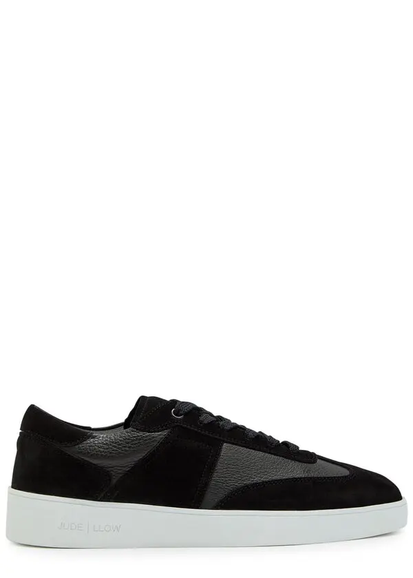JUDE LLOW Pierre Panelled Grained Leather Sneakers