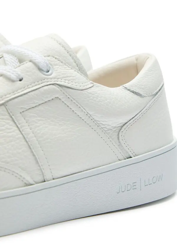 JUDE LLOW Pierre Panelled Grained Leather Sneakers - White