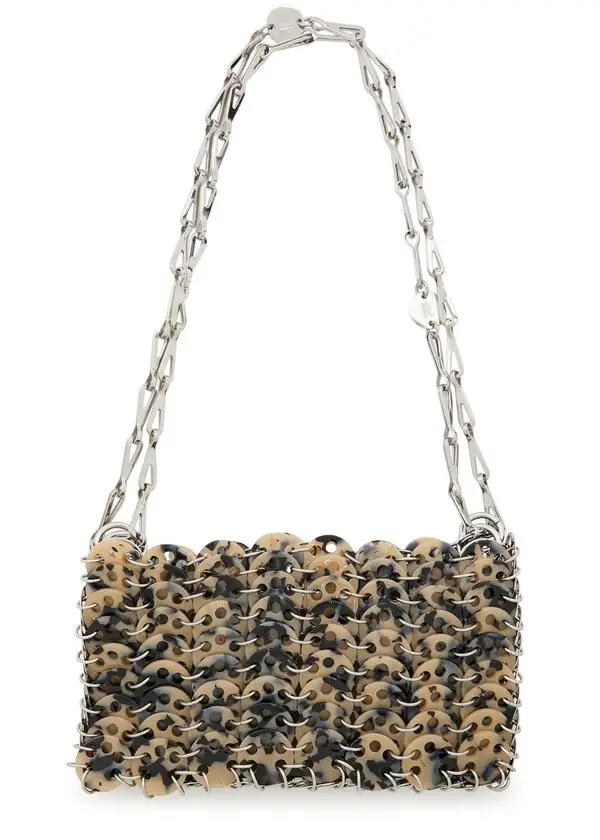 Rabanne 1969 Tortoiseshell Acetate Shoulder Bag - Black