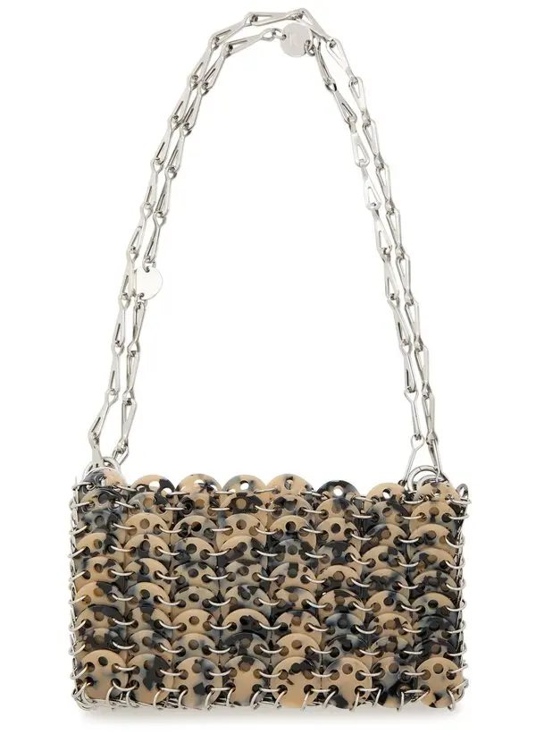 Rabanne 1969 Tortoiseshell Acetate Shoulder Bag - Black