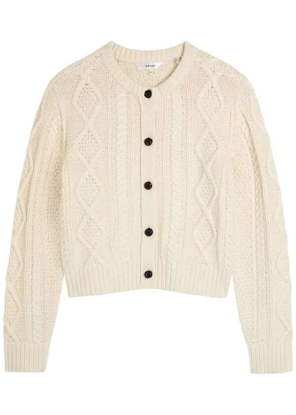 FRAME Cable-knit Cashmere Cardigan