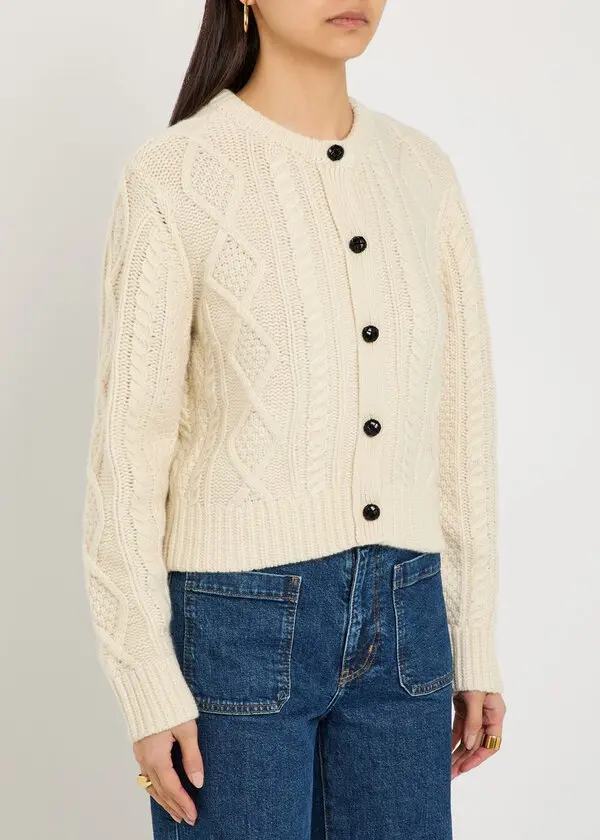 FRAME Cable-knit Cashmere Cardigan