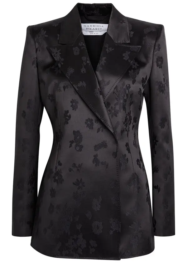 Gabriela Hearst Aleah Floral-jacquard Blazer - Black
