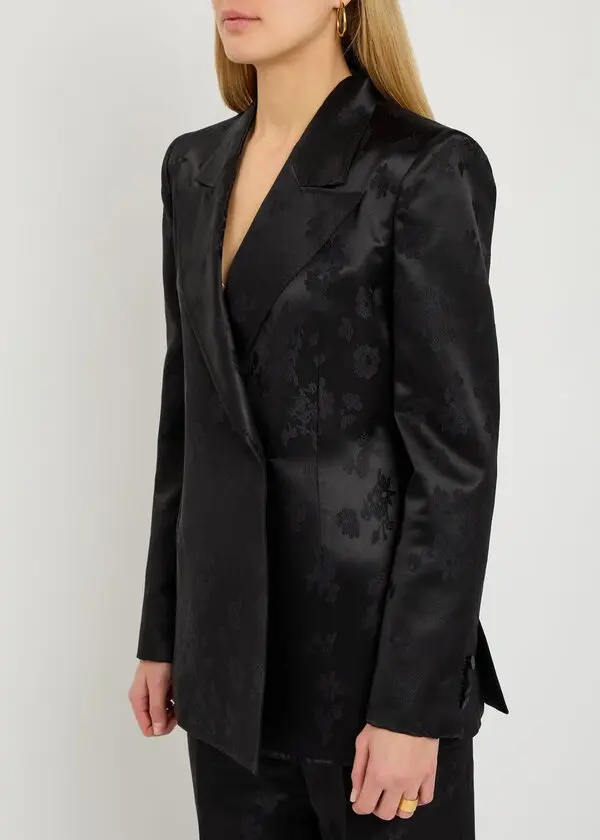 Gabriela Hearst Aleah Floral-jacquard Blazer - Black