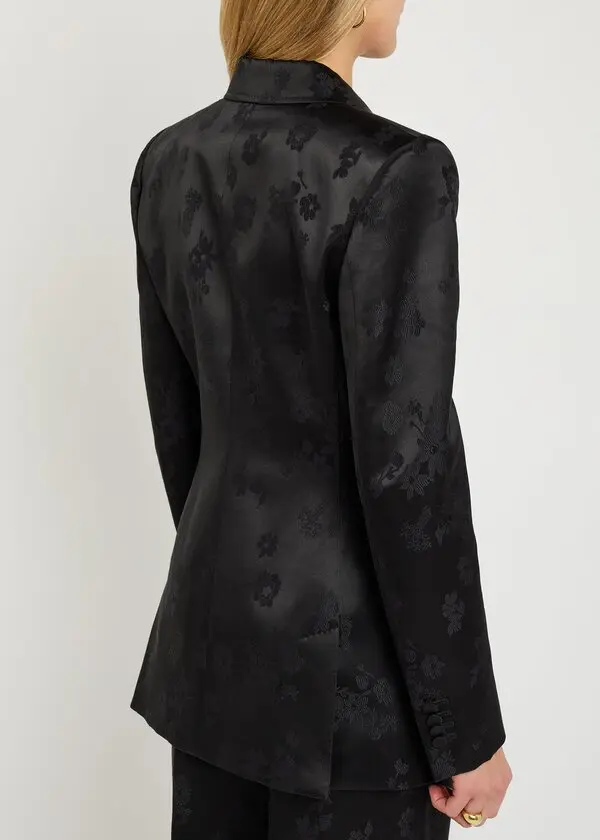 Gabriela Hearst Aleah Floral-jacquard Blazer - Black