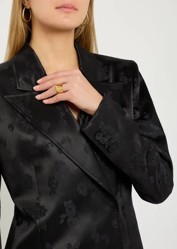 Gabriela Hearst Aleah Floral-jacquard Blazer - Black