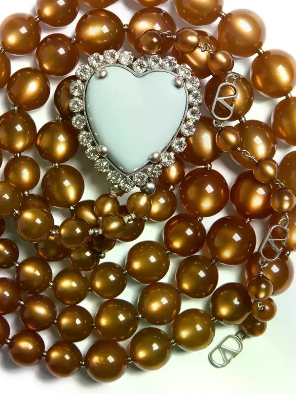 Valentino Garavani Coeur Hyperbole Necklace In Metal, Resin, And Crystals - Silver