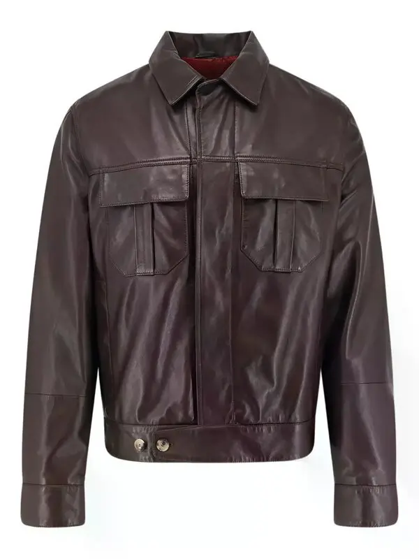 Brunello Cucinelli Leather Jacket With Patch Pockets