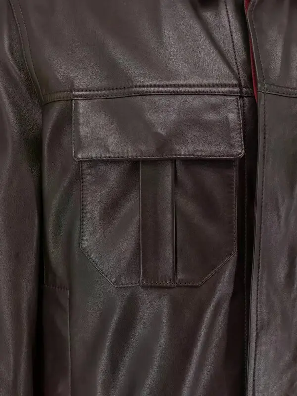 Brunello Cucinelli Leather Jacket With Patch Pockets