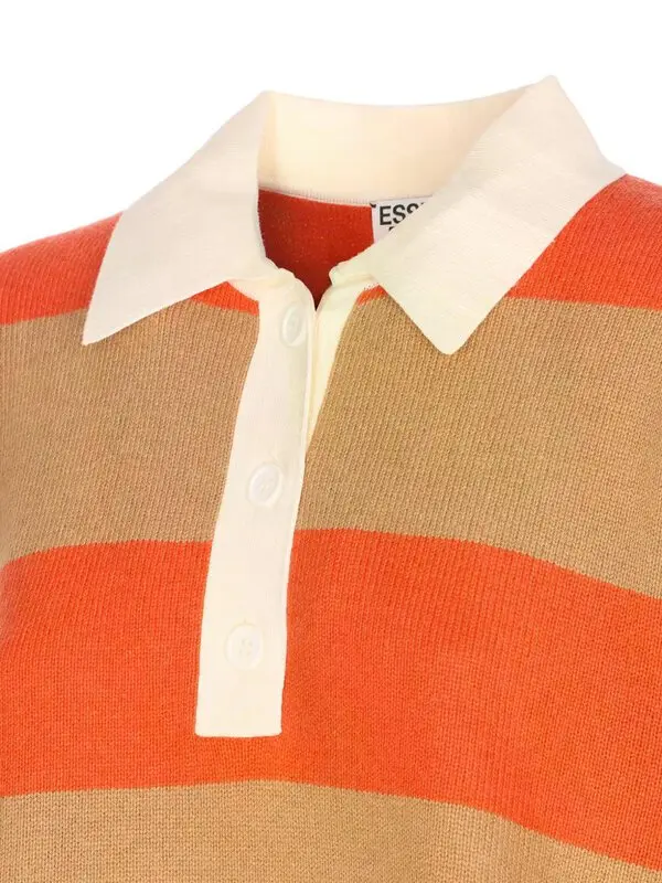Essentiel Antwerp Striped Buttoned Polo Top