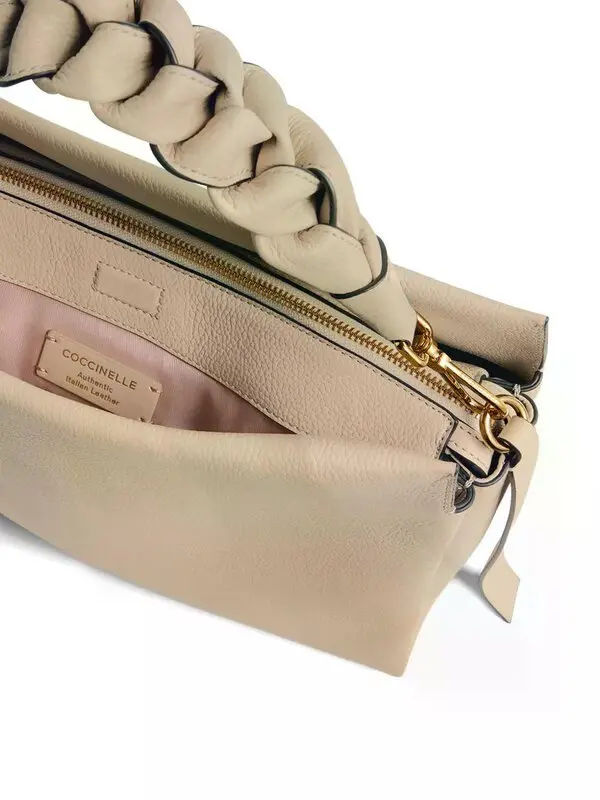 COCCINELLE Boheme Braided-detail Shoulder Bag - Neutrals