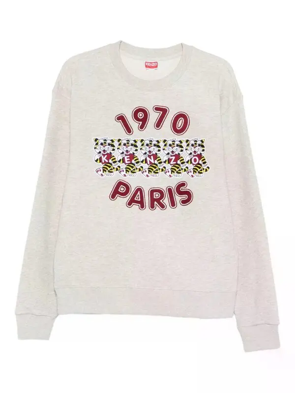 Kenzo Tiger Print Crewneck Sweatshirt - Neutrals