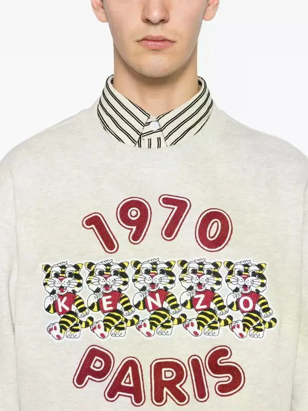 Kenzo Tiger Print Crewneck Sweatshirt - Neutrals