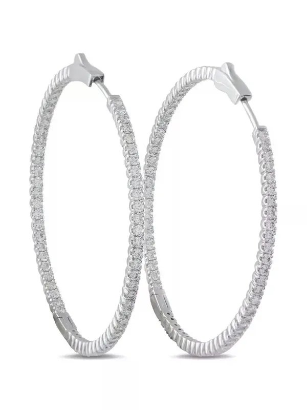 LB EXCLUSIVE Diamond Hoop Earrings - Silver